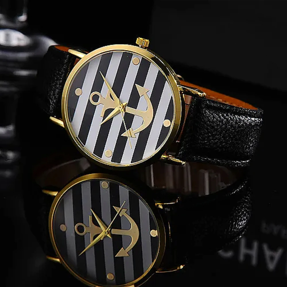Fashion 2021 Boat Anchor Watch Women Leather Quartz Watches Geneva ...