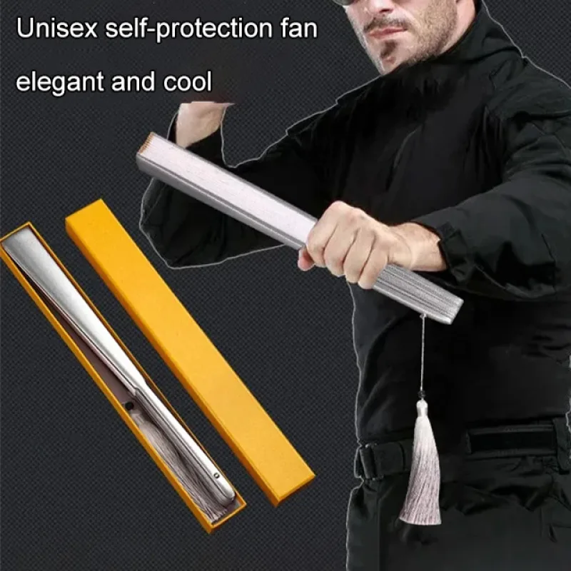 Steel-Frame-Black-Gold-Iron-Fan-Stainless-Steel-Fitness-Fan-Martial ...