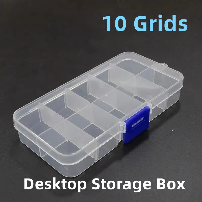 10 Slots Detachable Transparent Plastic Sorting Box Storage Box ...