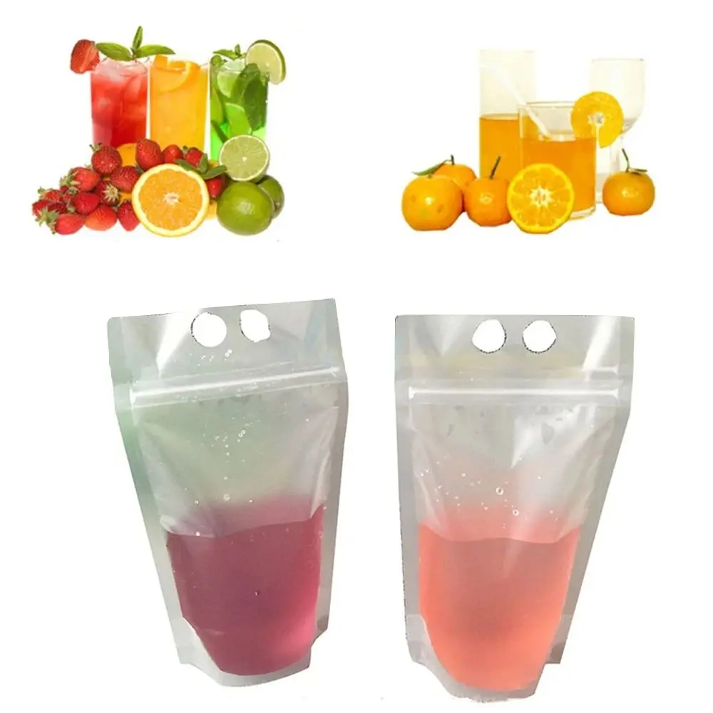 50Pcs Disposable Juice Drinking Bags Transparent Frosted Seal Pouches ...