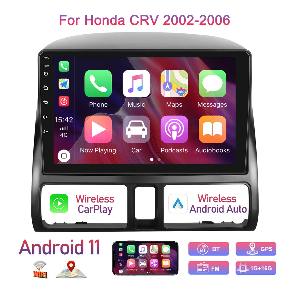 It Is Applicable To Honda Crv02-06 Large Screen Car Mounted Carplay Android Navigator Reversing ...
