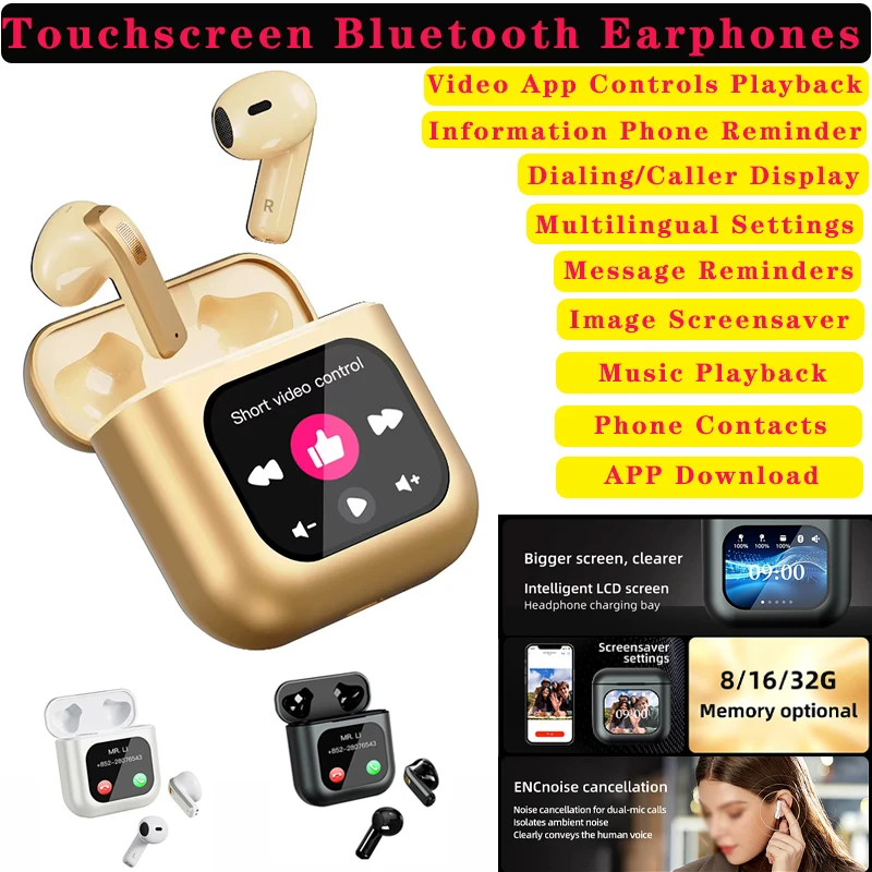Pantalla-t-ctil-Bluetooth-auricular-aplicaci-n-mensaje-recordatorio-marcaci-n-v-deo-conmutaci-n ...