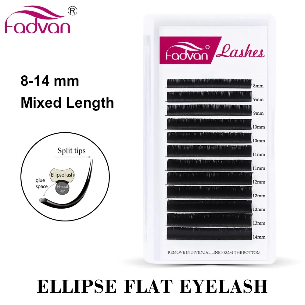 Fadvan-Ellipse-Flat-Lashes-Extensions-Faux-Mink-Black-Flat-Eyelash ...