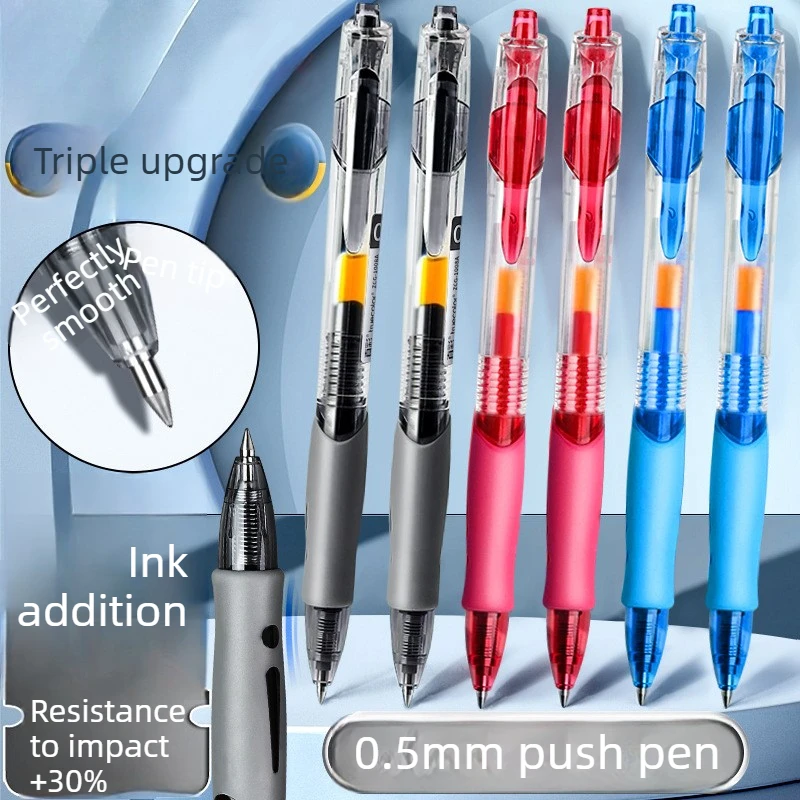 6 Packs of Comfortable Writing Gel Pens 0.5mm Ergonomic Grip Quick ...