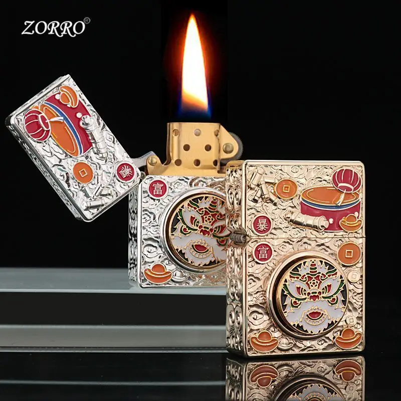 ZORRO-Armor-Kerosene-Lighter-Windproof-Creative-Double-sided-Engraving ...