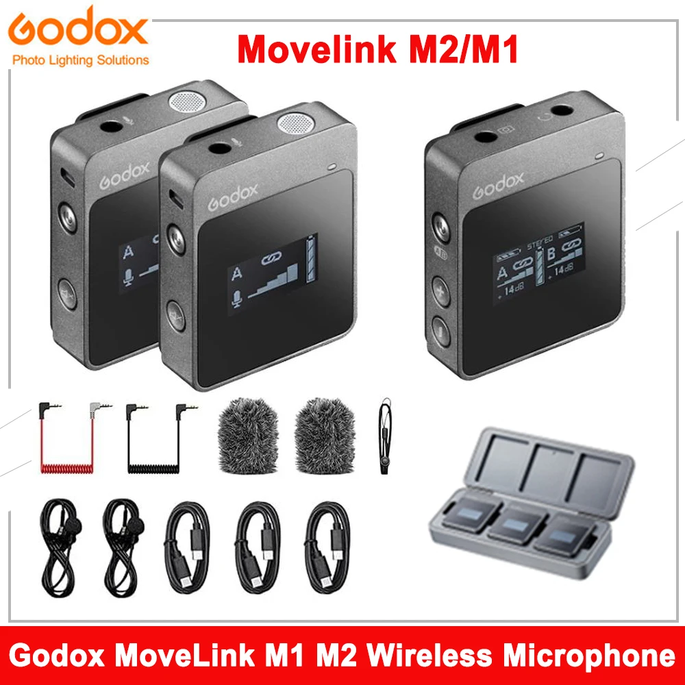 Godox-MoveLink-M1-M2-Wireless-Lavalier-Microphone-Transmitter-Receiver ...
