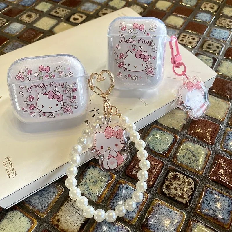 Hello-Kitty-Pendant-with-Pearl-Chain-for-Apple-AirPods-1-2-Case-AirPods ...