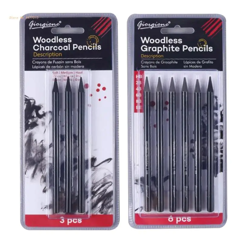 Artist-Woodless-Pencil-Set-Non-wood-Graphite-Charcoal-Sketching-Black ...