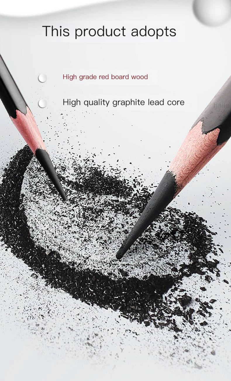 CRAYON GRAPHITE,12B-14B-2PCS--Crayons de croquis professionnels en bois, surligneur HB 2H 12B ...