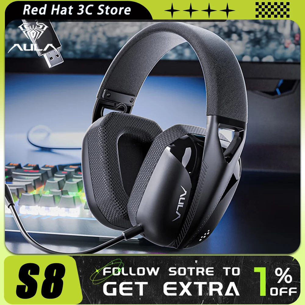 AULA-S8-Auricular-para-jogos-sem-fio-3-Mode-Bluetooth-5-3-2-4G-FPS ...