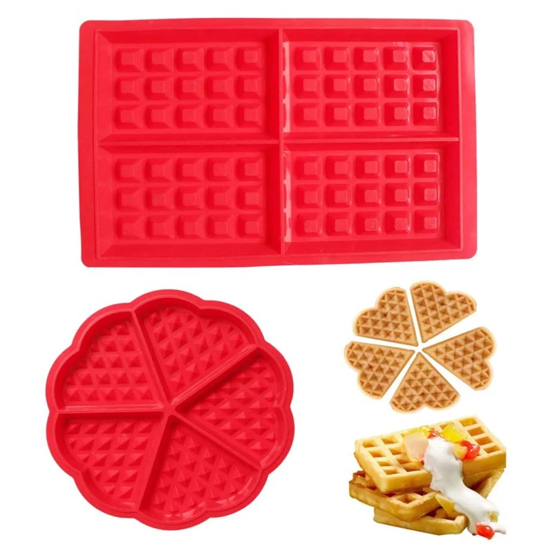 Waffle Mold Silicone Cake Mould Kitchen Baking Molds Chocolate Bread ...