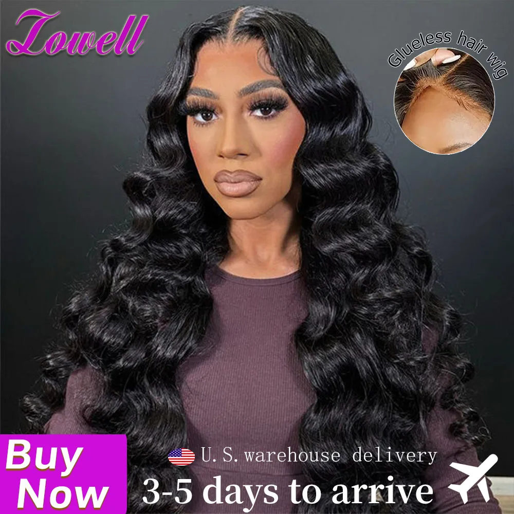 Lowell Natural Color 1B Ready To Wear Body Wave Human Hair Wig 4x4 5x5 ...