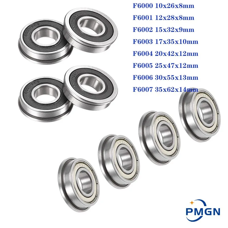 4PCS Flange Bearing F6000 10x26x8mm F6001 F6002 F6003 F6004 F6005 F6006 ...