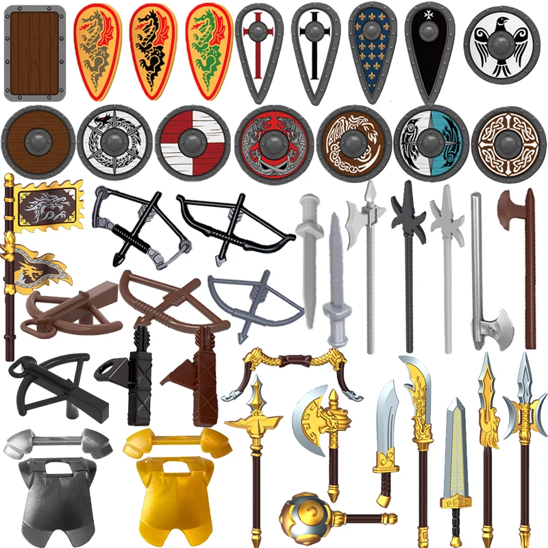 Medieval Military Building Blocks Soldier Figures Black Eagle Knight ...