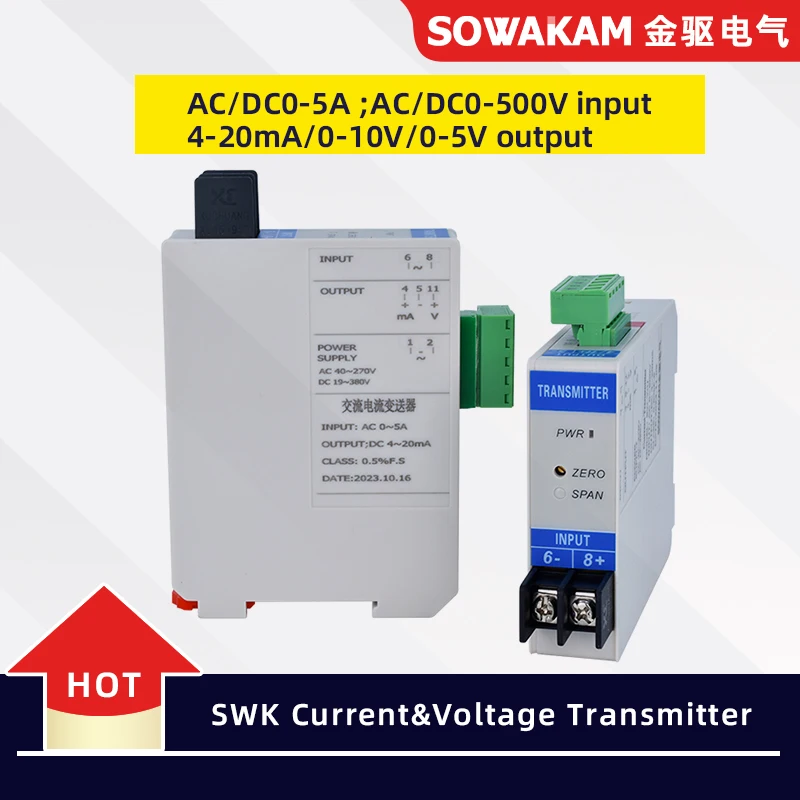 SW-WI-WU-AC-DC-Current-Transmitter-Sensor-Voltage-Transducer-AC-1A-5A ...