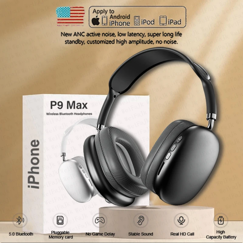 Apple-original-airpods-Max-P9-pro-inal-mbrico-Bluetooth-Auriculares ...