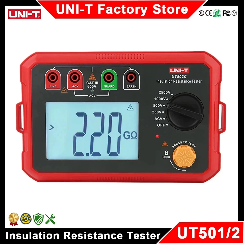 UNI-T-UT501-UT502-Insulation-Resistance-Tester-Digital-Ohmmeter ...