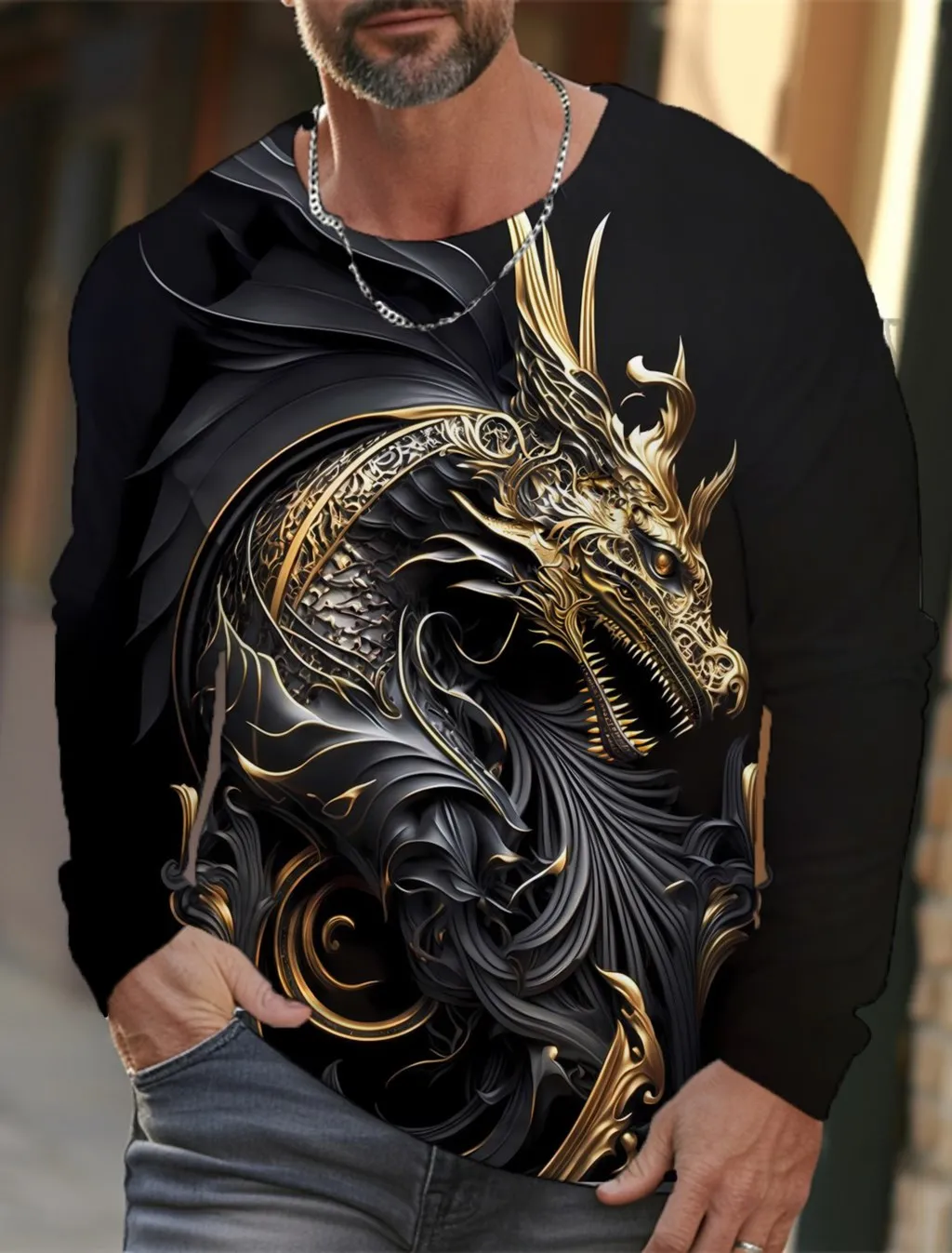 Dragon-Men-s-Long-Sleeve-T-shirt-for-Men-Clothing-Casual-Top-Tee-Shirt ...
