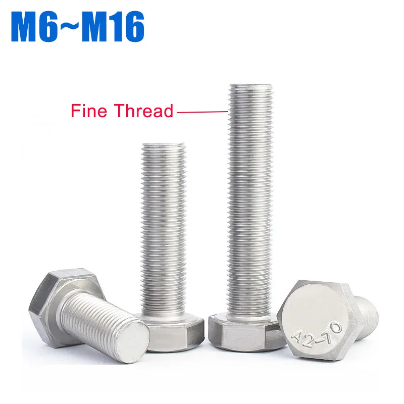 M6-M8-M10-M12-M16-A2-70-304-Stainless-Steel-Fine-Thread-Outside-Hex ...