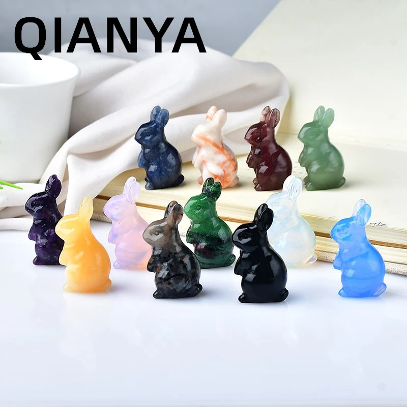 Rabbit Figurine Natural Stone | Natural Crystals Minerals | Crystals ...