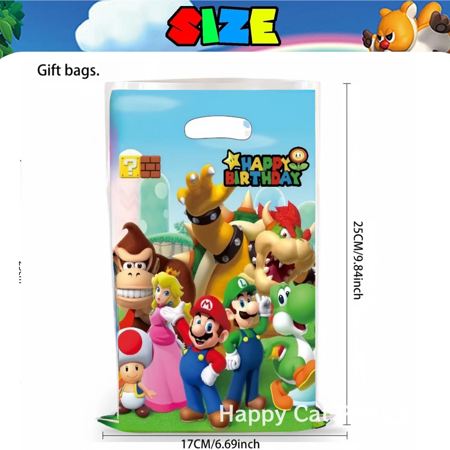 Bolsas de regalo de Super Mario Bros, decoración de cumpleaños, paquete ...