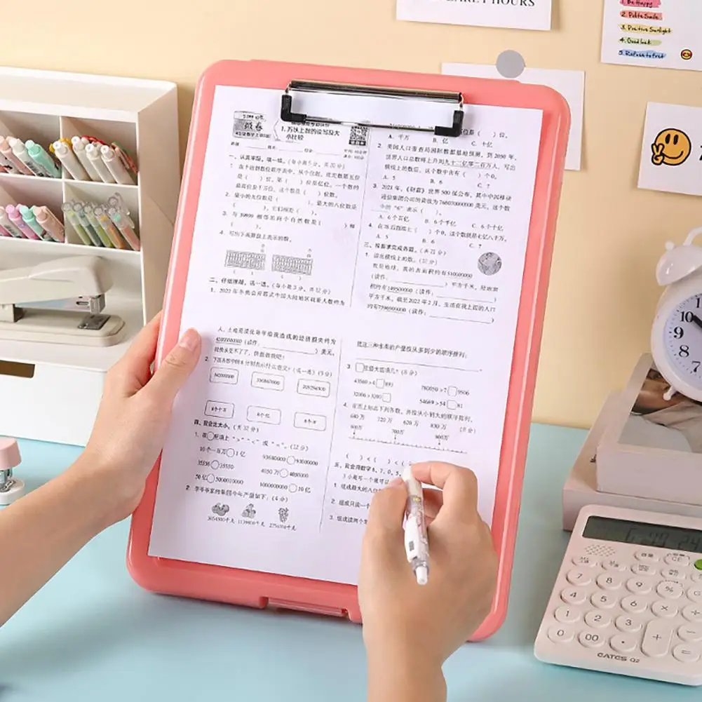 A4-File-Storage-Box-with-Clipboard-Multifunctional-Examination-Paper ...