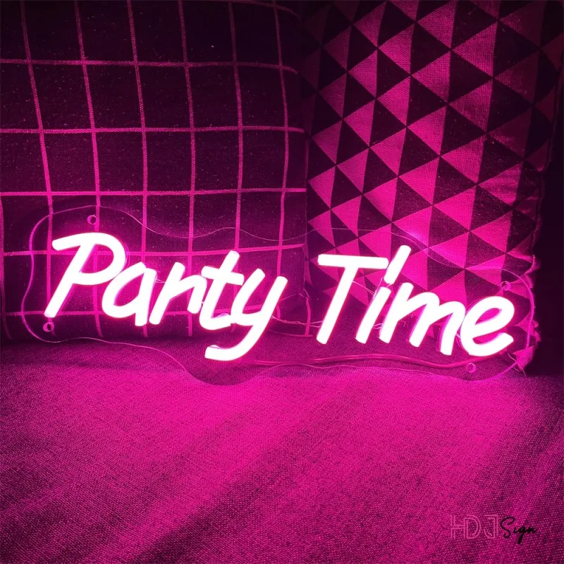 Party-Time-LED-Neon-Night-Light-Wall-Art-Sign-Birthday-Decoration-Gift ...