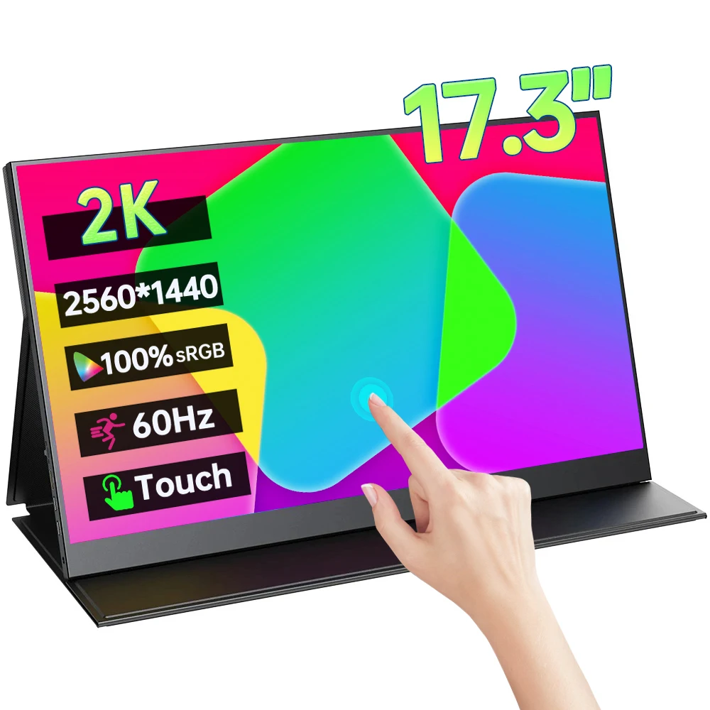 15.6/17.3 Inch 2K Touchscreen Draagbare Monitor 2560*1440 Hdr 100% Srgb ...