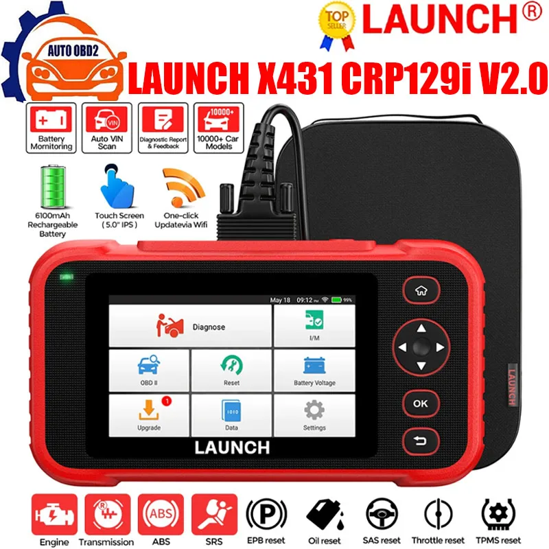 Professional Diagnostic Equipment LAUNCH CRP129I V2.0 OBD2 Scanner - 2025 FCA AutoAuth With 12 ...