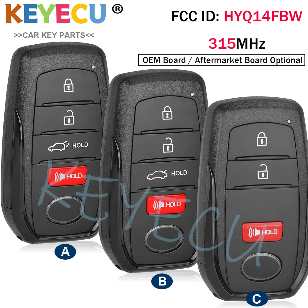 KEYECU-3-4-Button-315MHz-Smart-Key-for-Toyota-2022-23-Corolla-Cross-PN ...