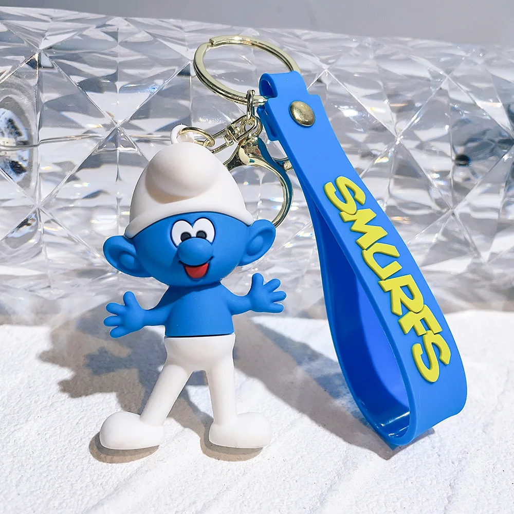 Anime Figure Smurfs Keychain Painter Engineer Chef Modeling, 47% OFF