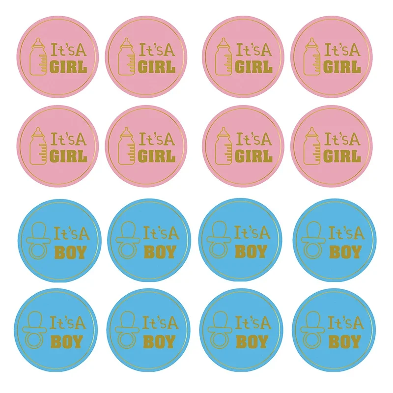 24/48pcs Team Boy Team Girl Stickers Decoration Baby Shower Supply Its ...