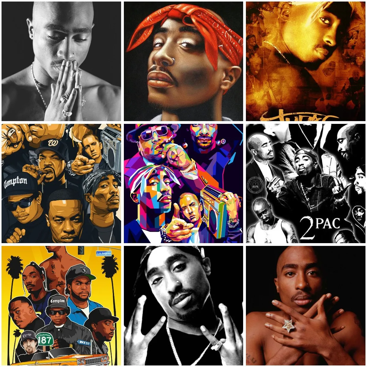 Ber-hmte-Westk-ste-Hip-Hop-S-nger-Tupac-DIY-Malerei-Durch-Zahlen ...