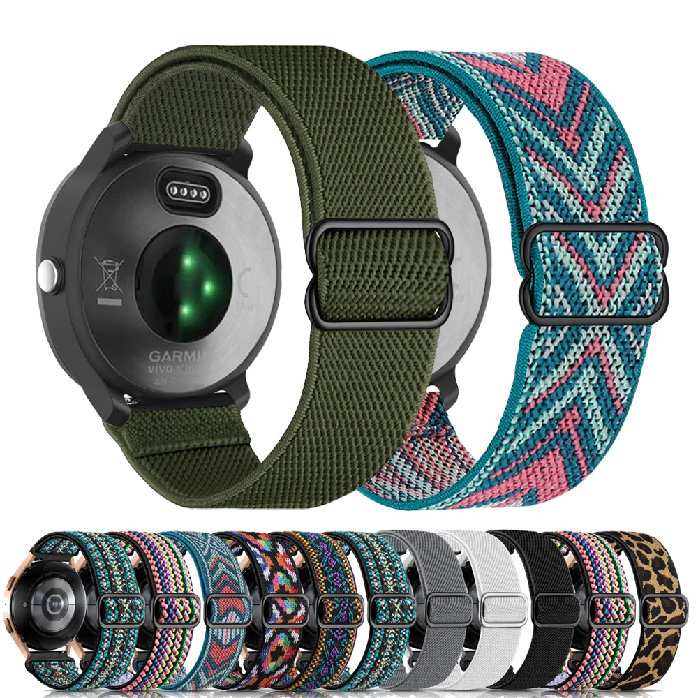 20mm-22mm-Nylon-Strap-For-Garmin-Vivoactive-4-3-HR-Band-Watch-Venu-2-SQ ...