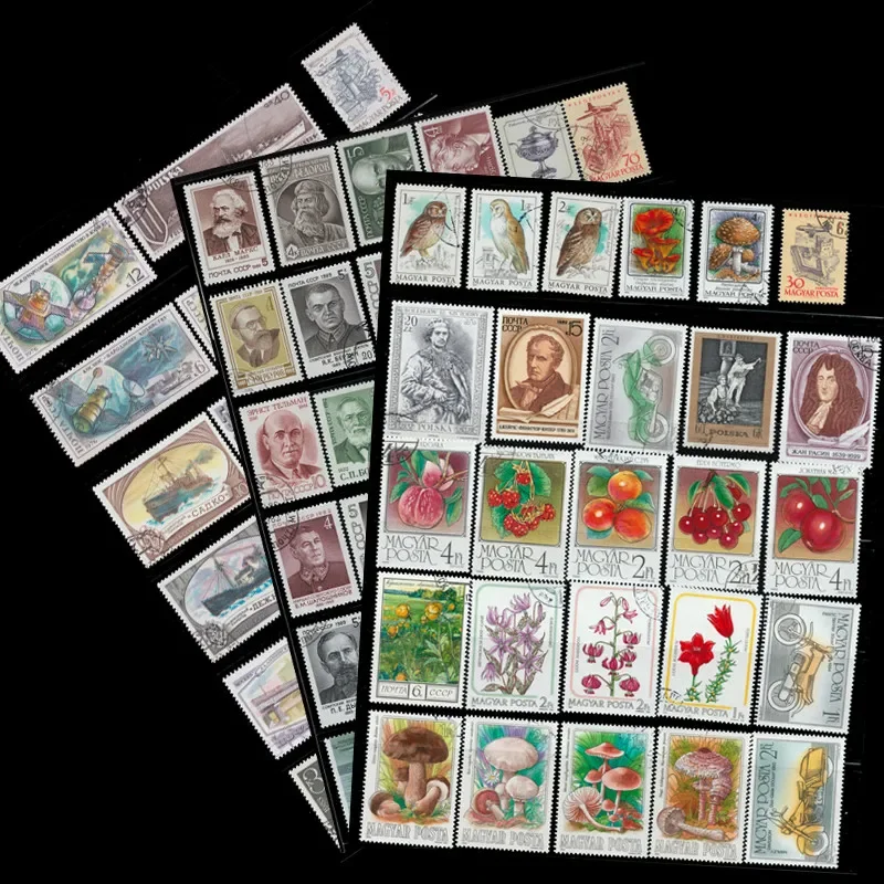 100PCS-Different-Post-Stamps-From-Word-All-Carving-Sheet-No-Repeat-Used ...