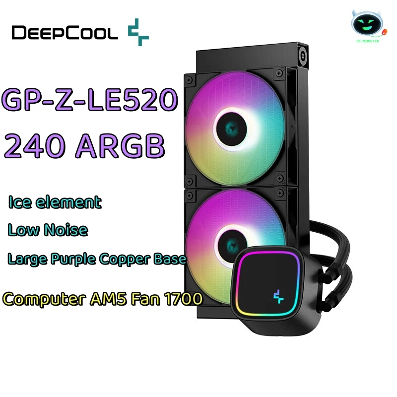 DeepCool-LE520-CPU-Water-Cooler-240-ARGB-All-In-One-DIY-Fluid-Gaming ...