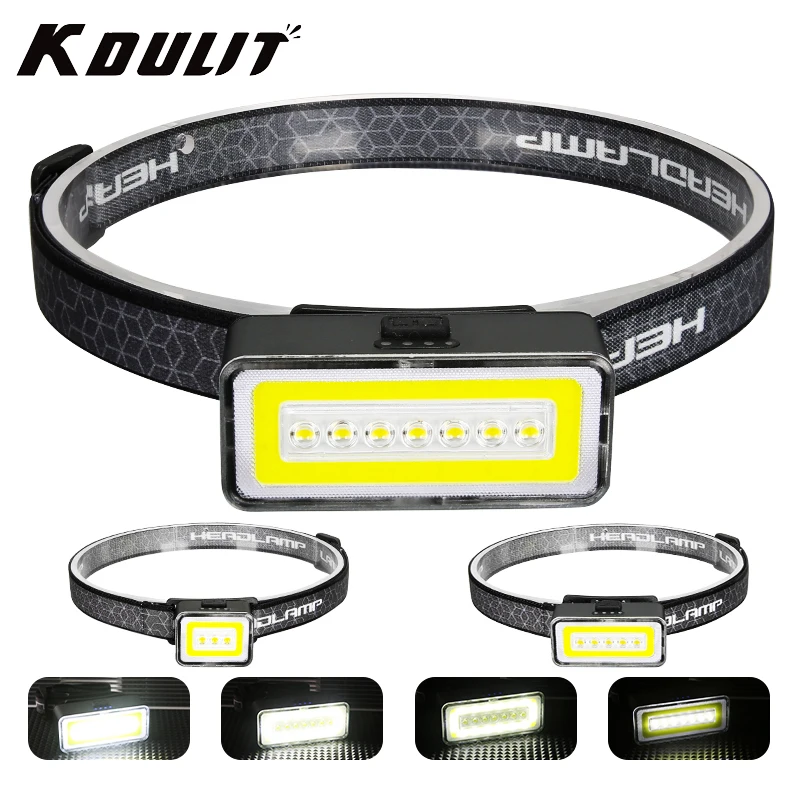 KDULIT 다중 LED 헤드 램프 손전등 Tyep c 야외 캠핑 낚시 헤드 라이트, 자전거 야간 주행 토치 라이트 ...