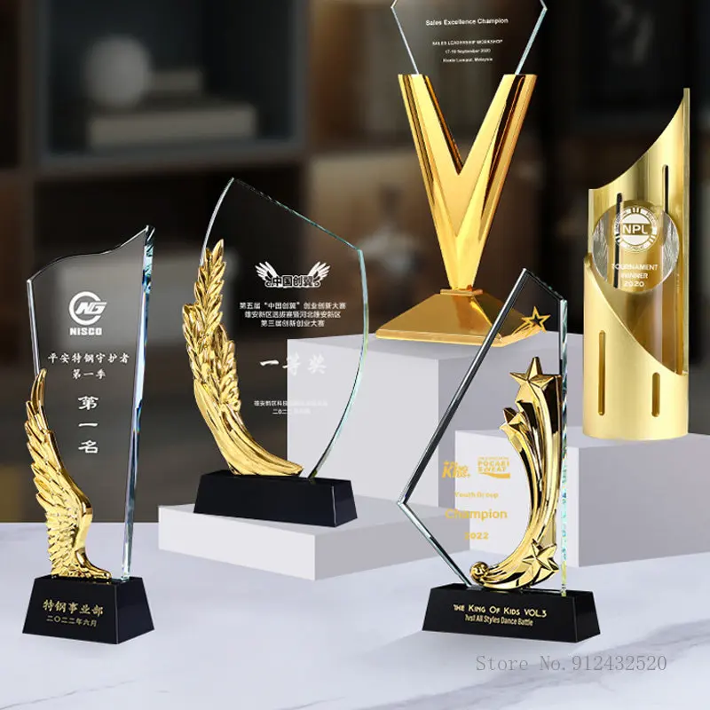 Trofeo-personalizado-creativo-de-metal-cristal-de-alta-gama-excelente ...