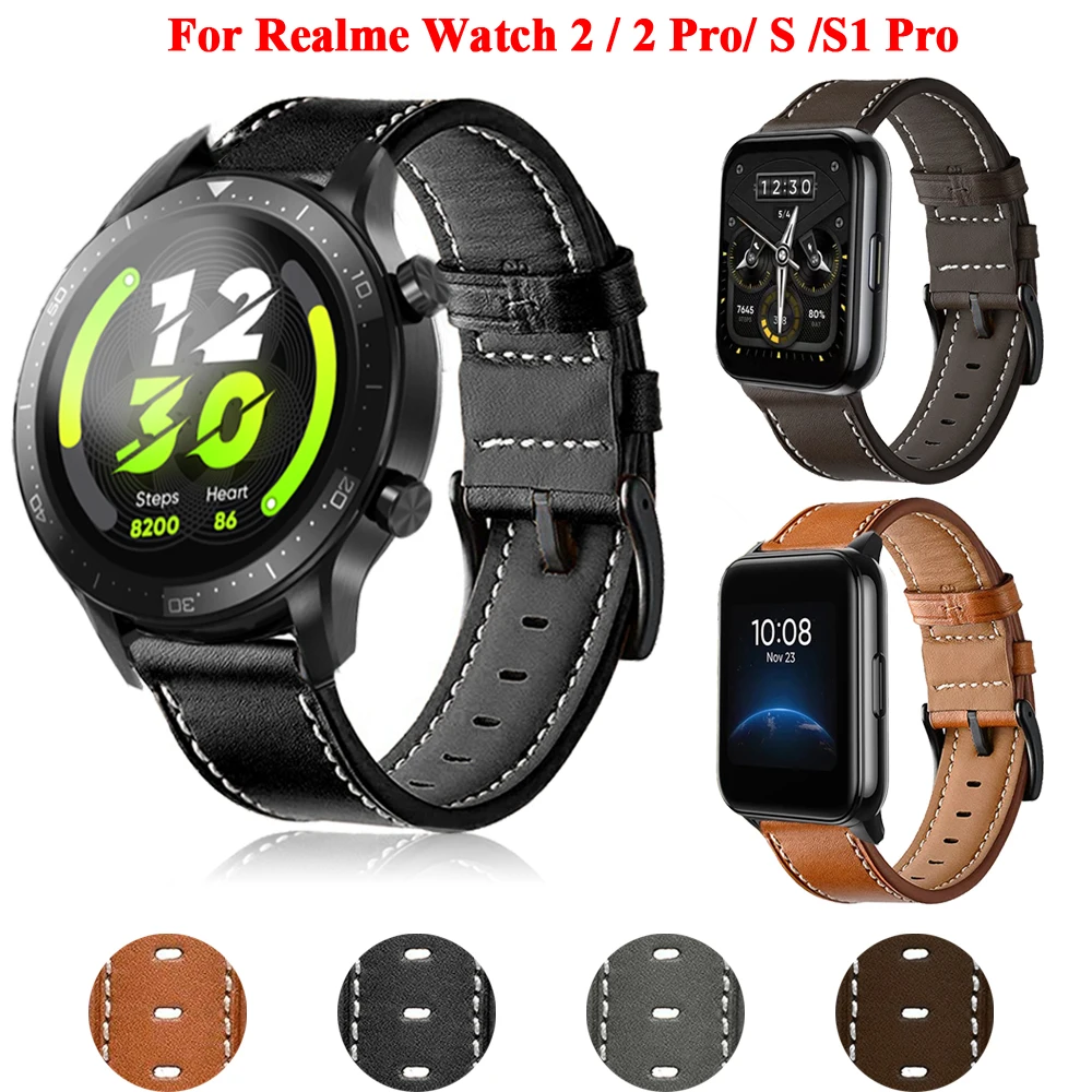 WatchBand-22MM-Strap-For-Realme-Watch-2-2-Pro-SmartWatch-Leather ...
