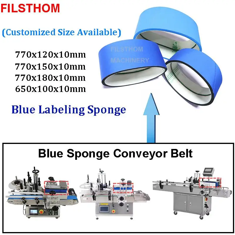 Blue Sponge Conveyor Belt For Round Bottle Labeling Machine Accessories ...