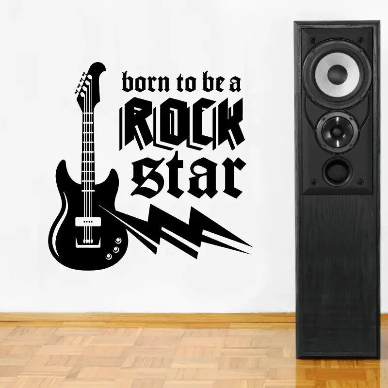 Vinyl Wall Sticker Music Electric Guitar Decal Guitarist Band Rock Star ...
