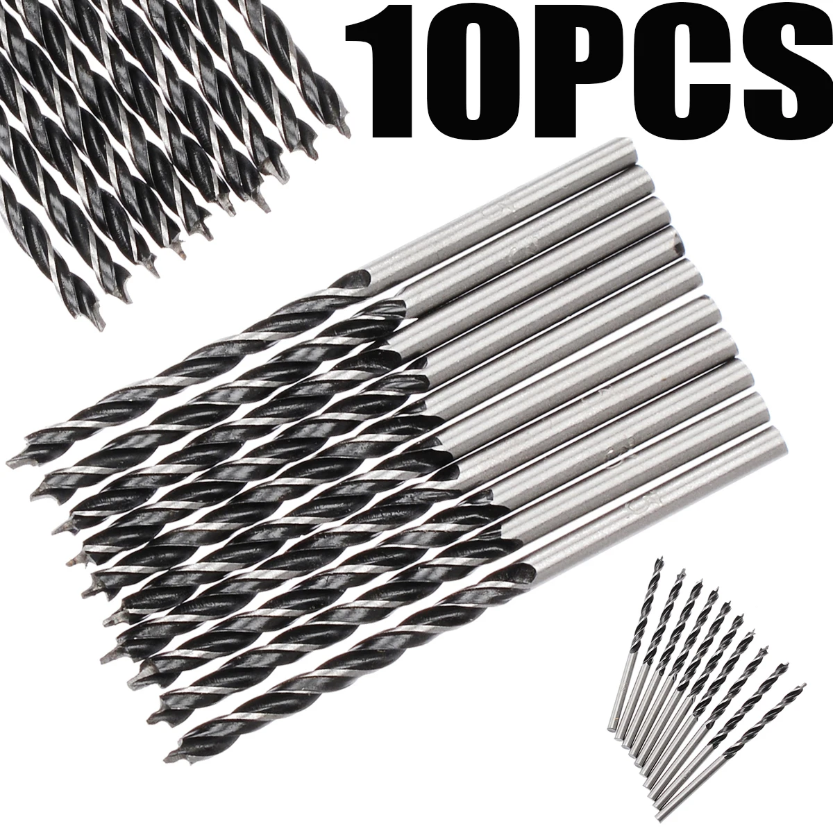 10Pcs-High-Strength-Woodworking-Twist-Drill-Bit-Wood-Drills-Hole ...