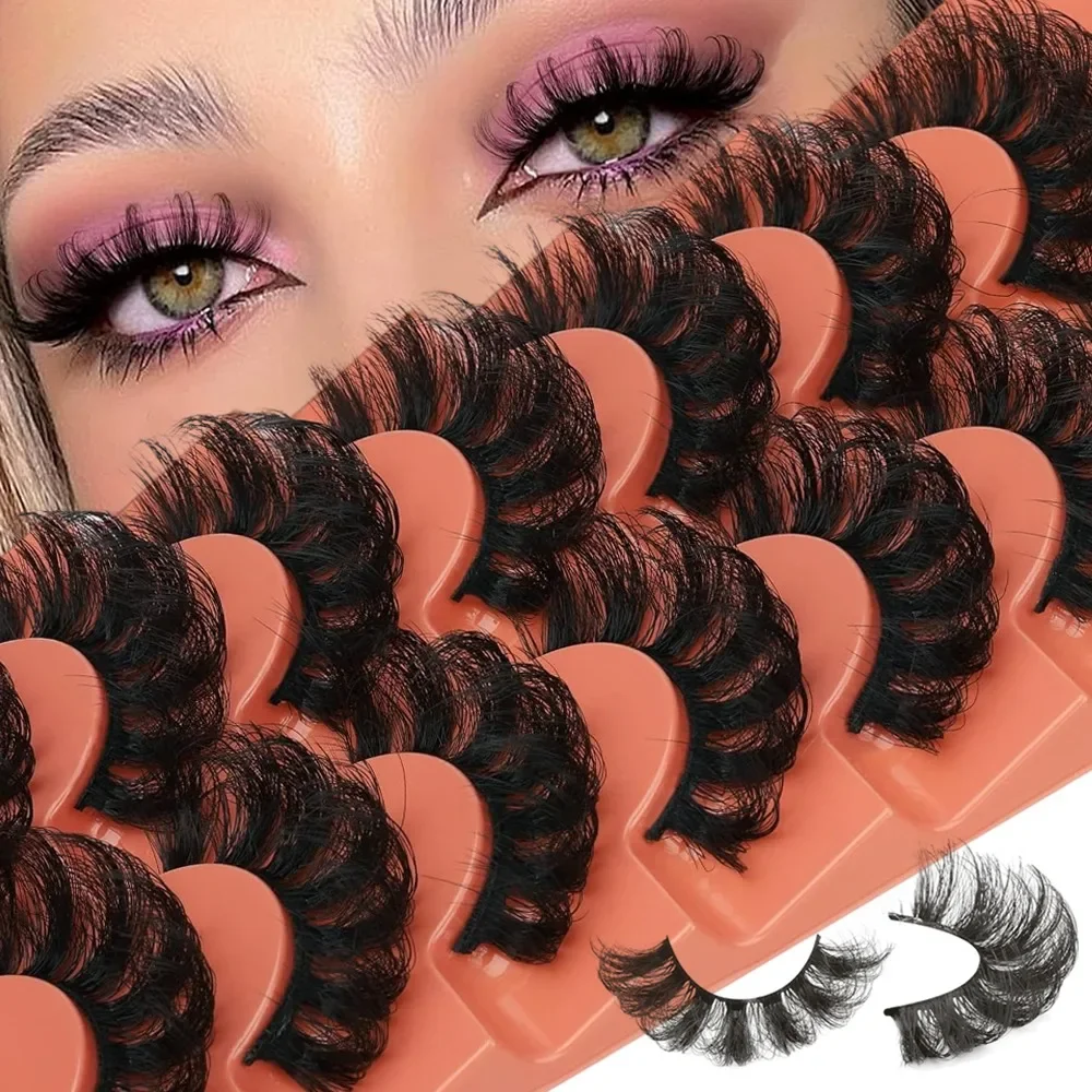 7-Pairs-Fluffy-Faux-Mink-Lashes-Wispy-False-Eyelashes-Thick-Volume-Fake ...