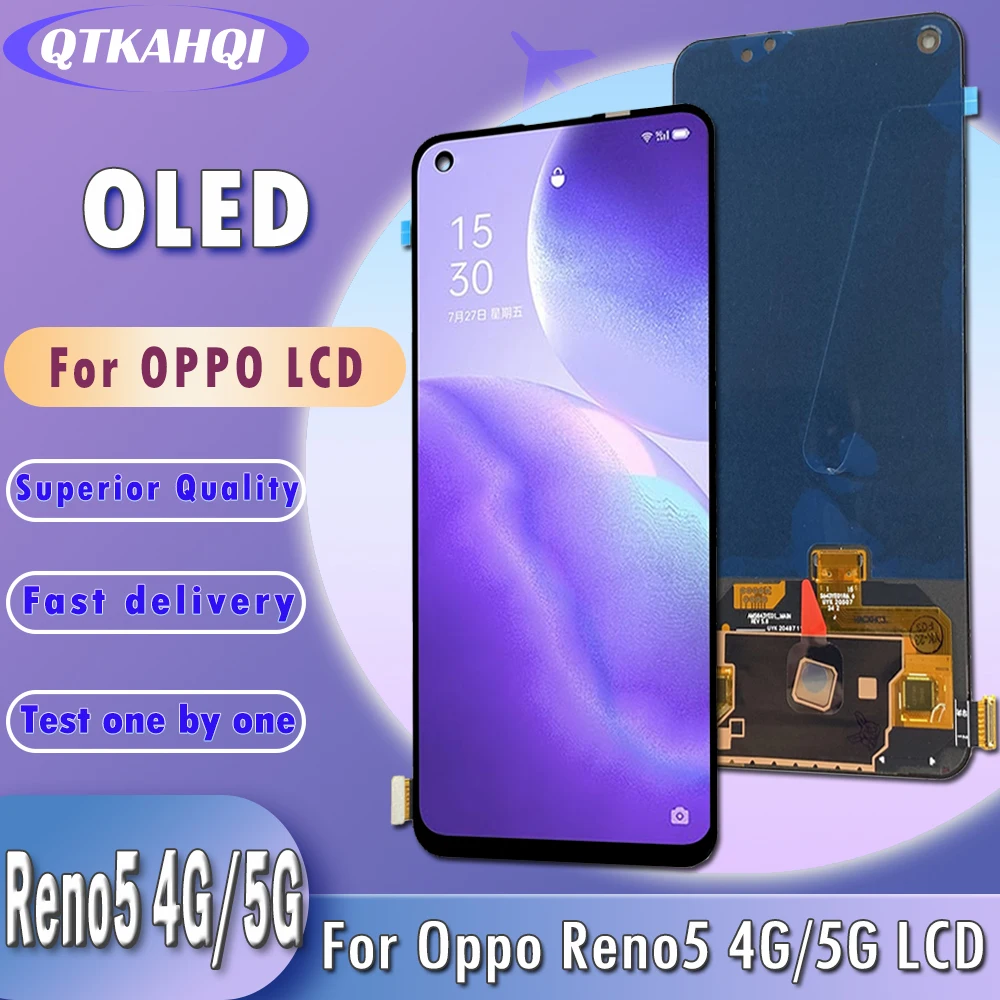 6.4" OLED For OPPO Reno5 5G PEGM00 PEGT00 CPH2145 LCD Display Touch ...