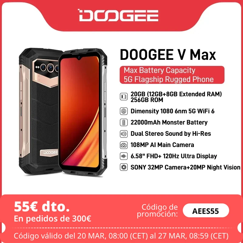DOOGEE-tel-fono-inteligente-V-Max-5G-celular-resistente-de-22000mAh ...