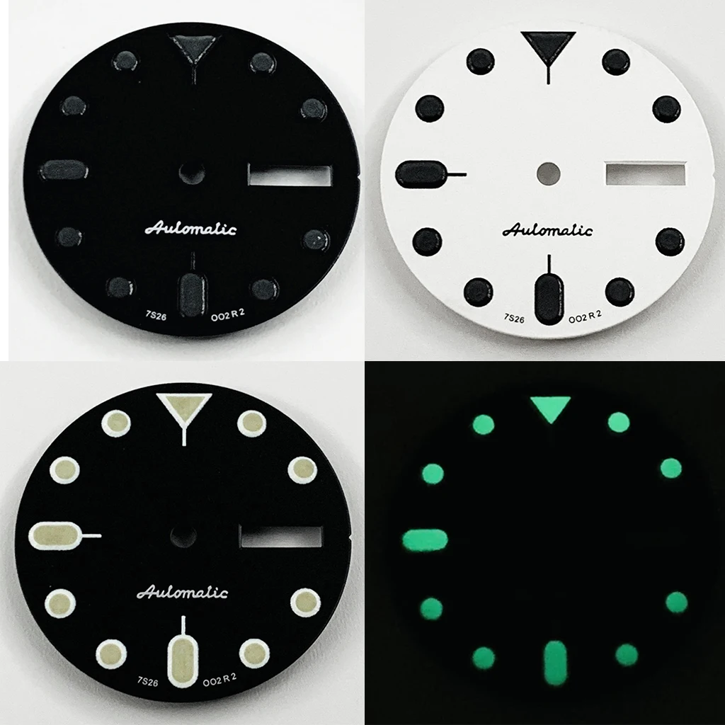 Nh36-29mm-Black-White-Watch-Dial-Green-Luminous-Watch-Faces-For-NH36 ...