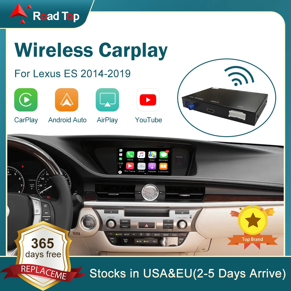 Wireless CarPlay for Lexus ES 2014 2019, with Android Auto Mirror Link ...