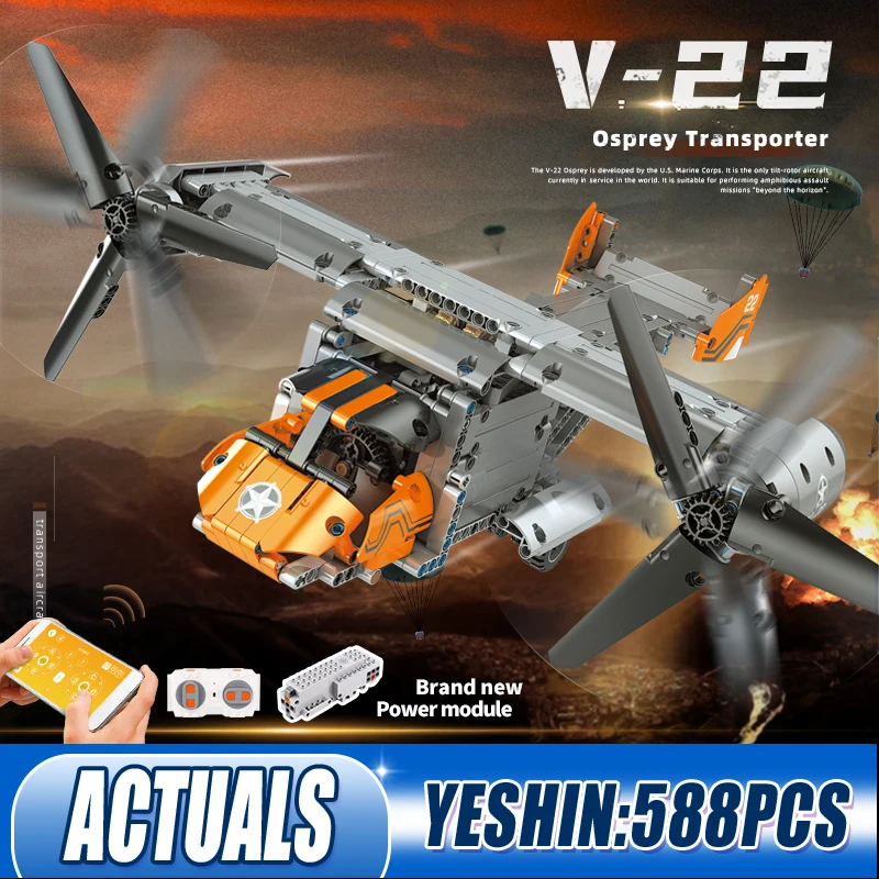 Mould-King-15043-Military-Airplan-Building-Block-MOC-10855-Remote ...
