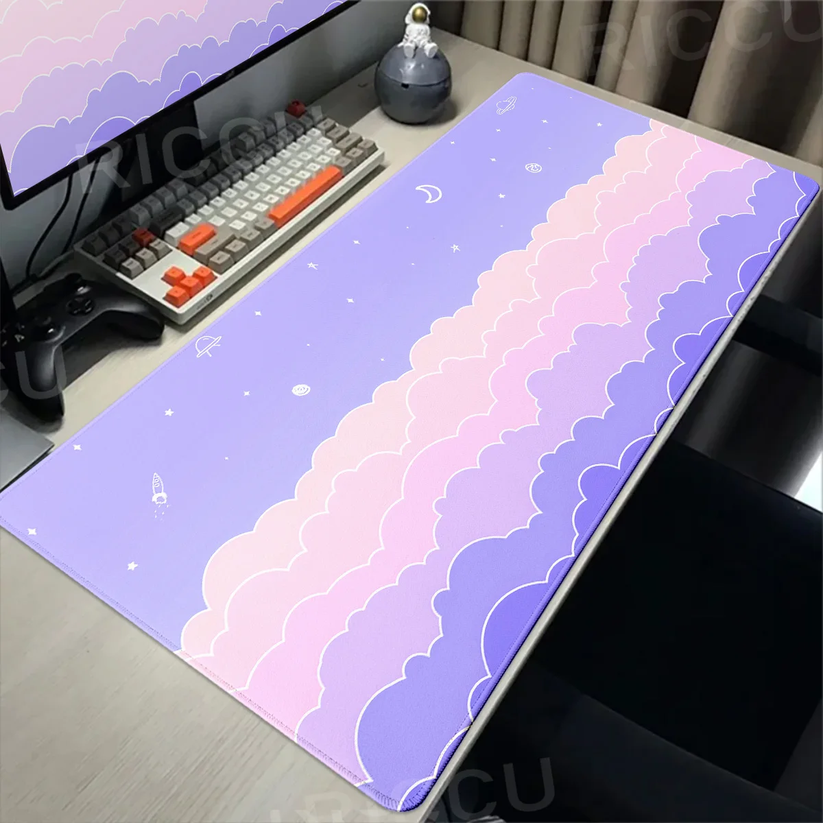 90x40cm-gamer-mousepad-rosa-roxo-nuvens-mousemat-grande-mouse-pad-anime ...