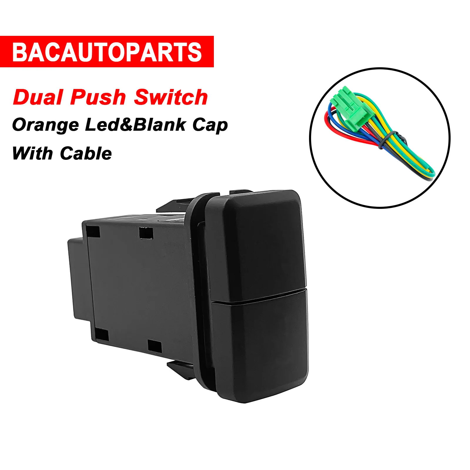 PLAIN COVER Dual Push Button Switch 12V Orange Led Light For Toyota ...